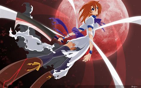 Fond d écran Anime fille bras les yeux Lune 2560x1600