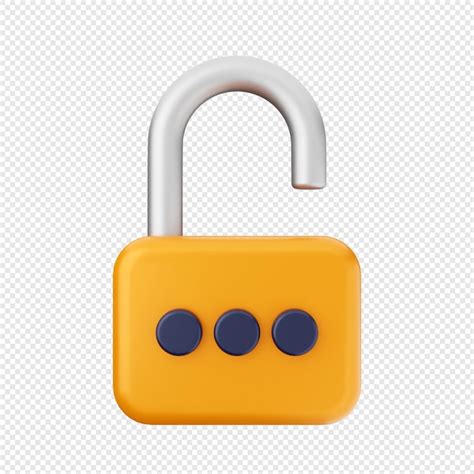 Premium Psd 3d Padlock Lock Security Icon Illustration
