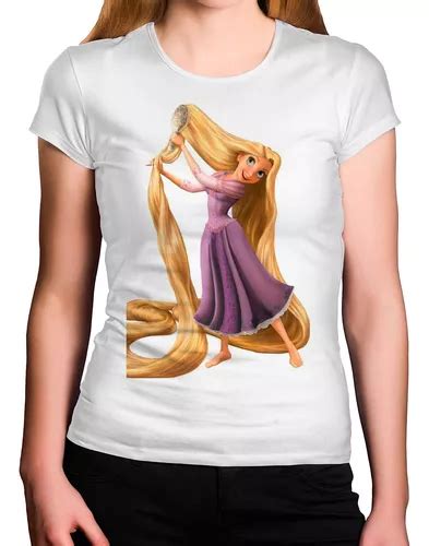Camiseta Feminina Enrolados Rapunzel Penteando Cabelo Fe Parcelamento Sem Juros