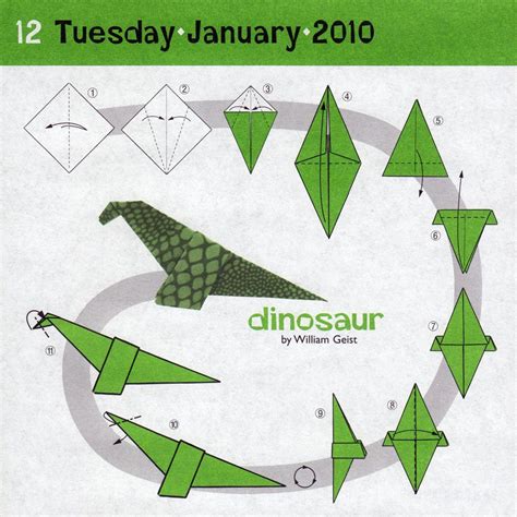 Origami Dinosaur Instructions « Embroidery And Origami Origami Easy
