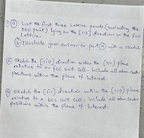 1 A List The First Three Lattice Points