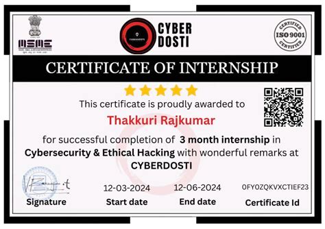 Thakkuri Rajkumar On Linkedin Cyberdosti Cyberdosti Cyberdosyiinternship
