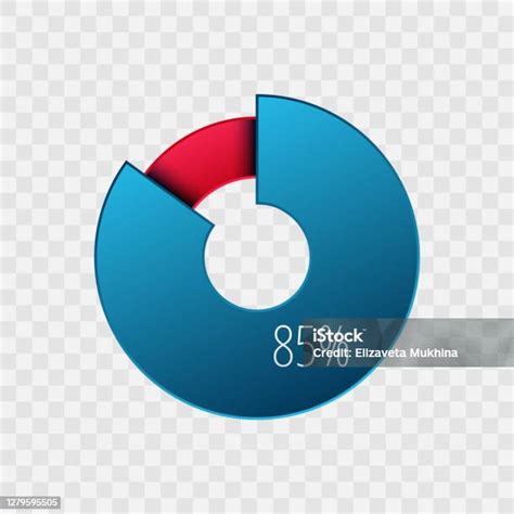 85 的餅圖在透明上隔離百分比向量符號資訊圖藍色紅色漸變圖示商業金融網頁設計下載進度的圓標向量圖形及更多信息圖形圖片 Istock