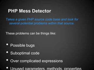 Code Analysis Tools For Php Pptx Programming Languages Computing