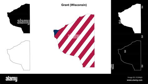 Grant County Wisconsin Outline Map Set Stock Vector Image And Art Alamy