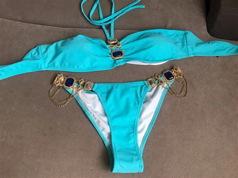 Diamond Bikini White Rhinestone Bikini Braizilian Swimwear Female