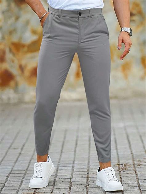 Manfinity Mode Men Solid Slant Pocket Suit Pants Shein Usa