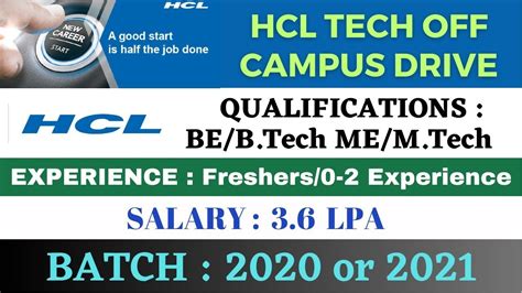IT Job From HCL Off Campus Drive 2023 Freshers 0 2 Years Experience
