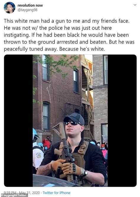 Heavily Armed White Man Let Him Go From Chicago Protests Despite