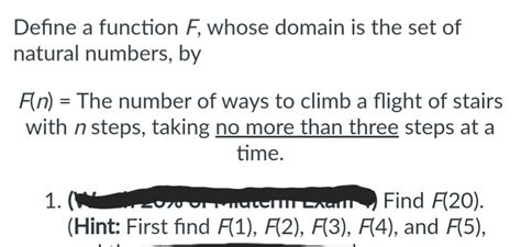 solved define a function f whose domain is the set of