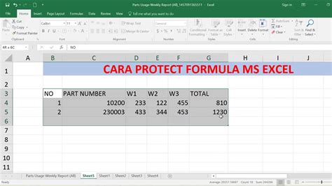 Cara Protect Formula Ms Excel Youtube