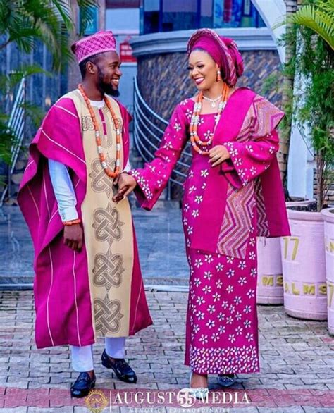Clipkulture Couple In Matching Yoruba Traditional Aso Oke Attire