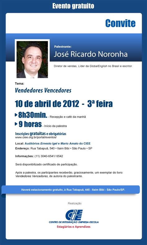 Palestra E Livro Vendedores Vencedores Gratuitos Jos Ricardo Noronha