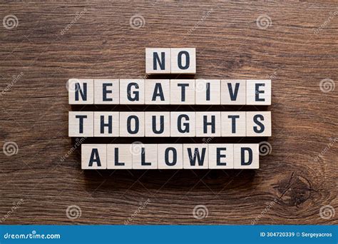 No Negative Thoughts Allowed Word Concept On Building Blocks Text
