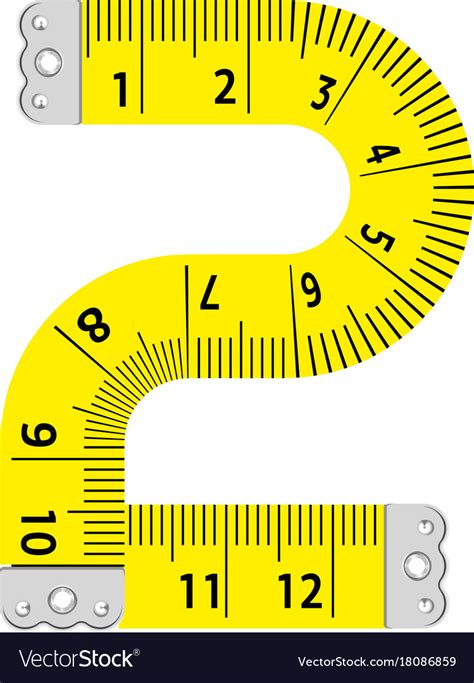 Number Two Ruler Icon Cartoon Style Royalty Free Vector