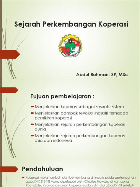 Sejarah Perkembangan Koperasi Pdf