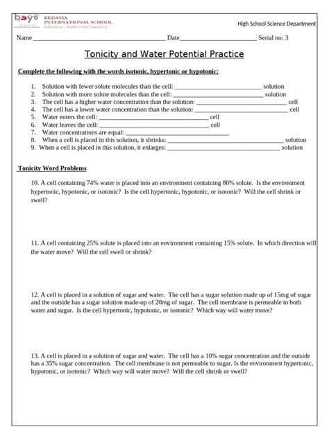 Osmosis Practice Problems Pdf