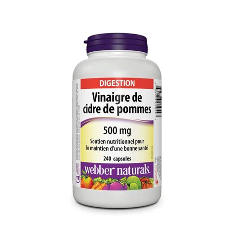 Webber Naturals Apple Cider Vinegar 500 Mg 240 Capsules Beyondrxca