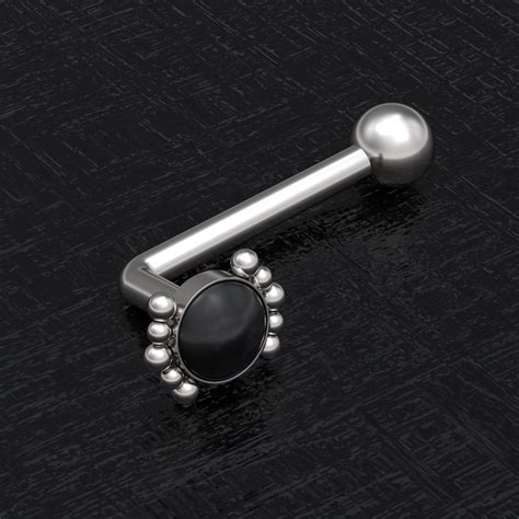Surgical Steel Vch Piercing Jewelry Onyx Clitoral Piercing Vch