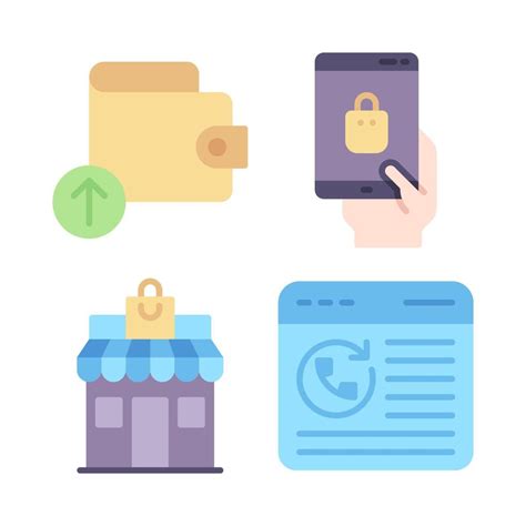 Ecommerce Icons Set Top Up Wallet Ecommerce Retail Store Web