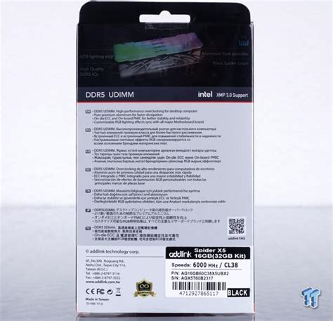 Addlink Addgame Spider X RGB DDR GB Dual Channel Memory Kit Review