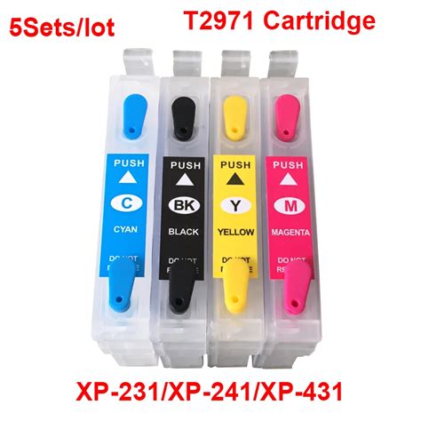 5 Sets T2971 T2962 T2963 T2964 Refillable Ink Cartridge For Epson XP231 XP431 XP241 XP 431 XP