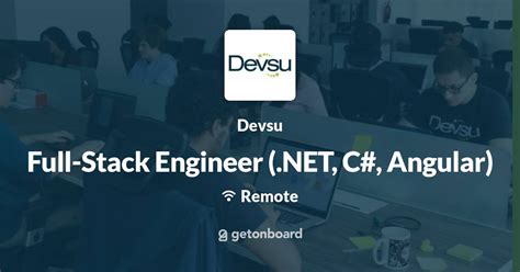 Full Stack Engineer NET C Angular At Devsu Remote Work From Home Get On Board