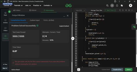 Day5 Coding Problemsolving Geeksforgeeks Dsa Nextpermutation Gfg160 Balaji Uggina