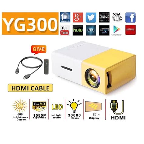 Yg Ultra Portable Mini Led Pico Projector Yg Pro For Home Hdmi Usb Lcd Projektor Shopee