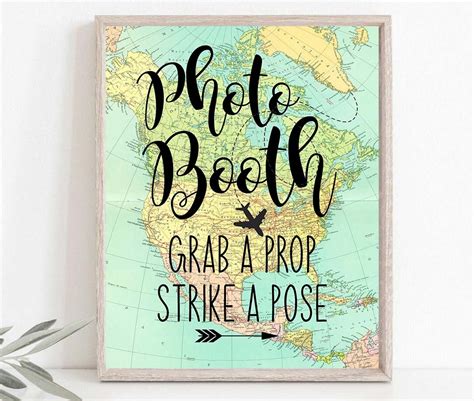 Photo Booth Poster Printable Instant Download Travel Theme Photo Booth