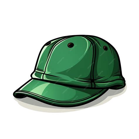 Premium Photo Green Color Hat Cartoon Vector White Background Isolated