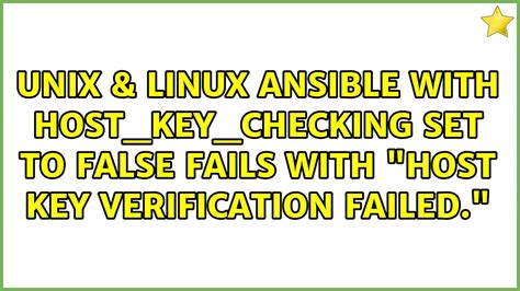 Ansible With Hostkeychecking Set To False Fails With Host Key