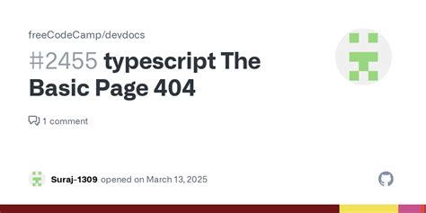 Typescript The Basic Page 404 Issue 2455 FreeCodeCamp Devdocs GitHub