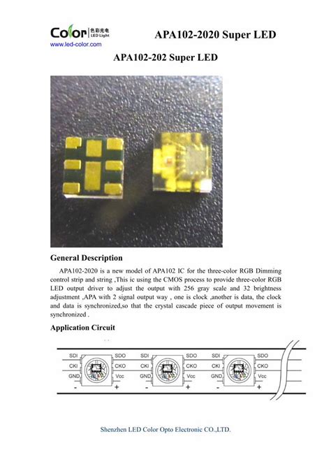 Pdf Apa102 2020 Super Led Led Color Smd Led Pdf · Apa102 Is A Type