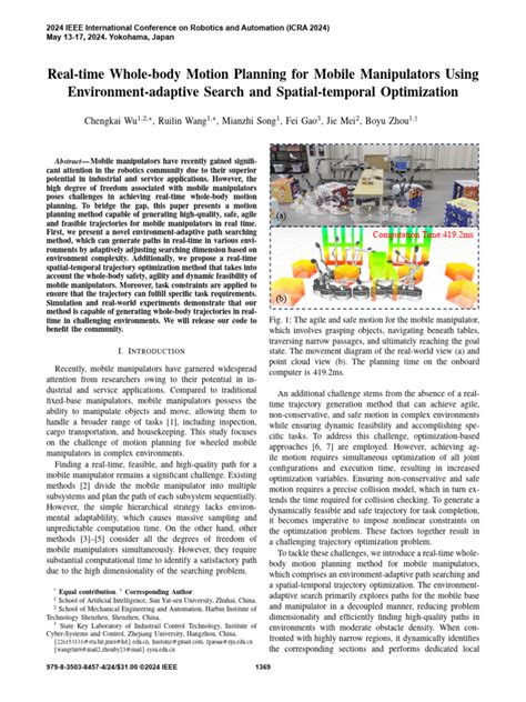 Real Time Whole Body Motion Planning For Mobile Manipulators Using