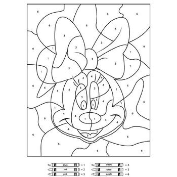 Mickey Mouse Color By Number Printable Math Activities Coloring Pages