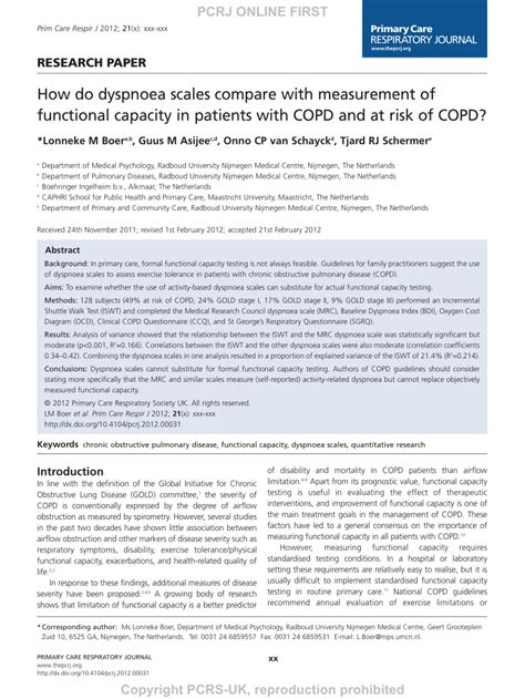 Pdf How Do Dyspnoea Scales Compare With Measurement Of Functional Capacity In Patients With