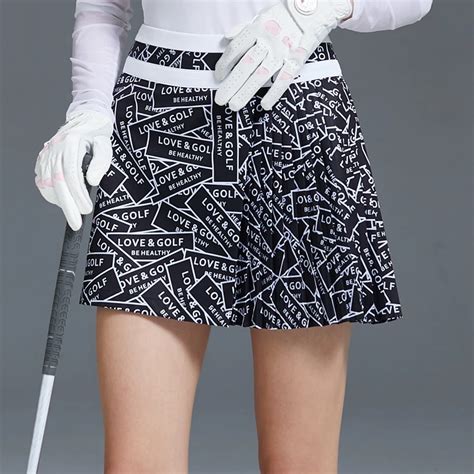 여성용 러브 골프 짧은 스커트 슬림핏 스포츠 디지털 플리츠 스커트 여름 가을 골프 드레스 신축성 있는 반바지 Aliexpress