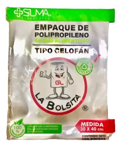 Bolsa Celofán Lateral 30x40 Con 100 Piezas Grado Alimenticio MercadoLibre