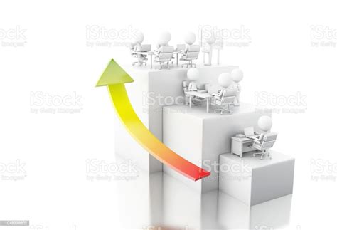 3d 그림입니다 비즈니스 성장 막대 그래프에 일 하는 사람들 개념에 대한 스톡 사진 및 기타 이미지 개념 경제 그래프 Istock