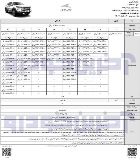 شرایط فروش پیکاپ Kmc T8 با اقساط 48 ماهه آخرین خودرو