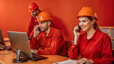 Telecommunications Workers In The Office Premium Ai Generated Image