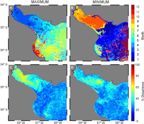 Spatial Distribution Of The Month When The Maximum A And Minimum B Download Scientific