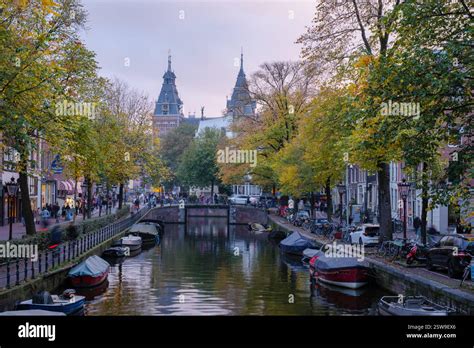 Amsterdam 23 October 2024 Along Serene Waterways Vibrant Autumn