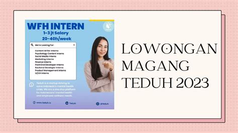 Pendaftaran Lowongan Magang Teduh Program WFH Internship Tahun 2023
