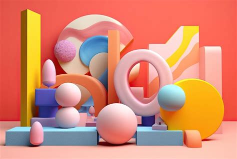 premium ai image a set of 3d renderings that feature colourful