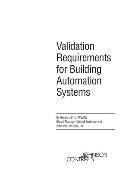 validation requirements for building automation systems pdf