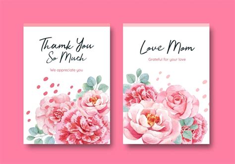 해피 어머니의 날 인사말 카드 무료 벡터