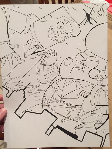 Gideon Bot Vs Norm Uncolored By Thetriangleoverlord On Deviantart