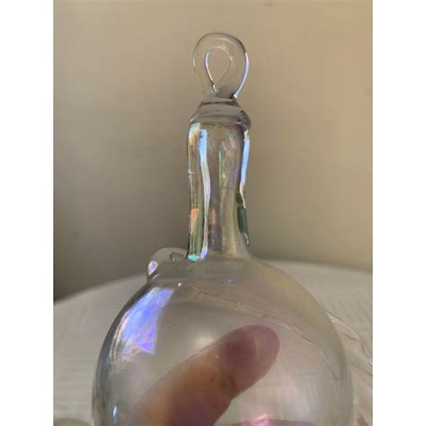 1980s Hand Blown Glass Tear Drop Irridescent Christmas Ornament Chairish